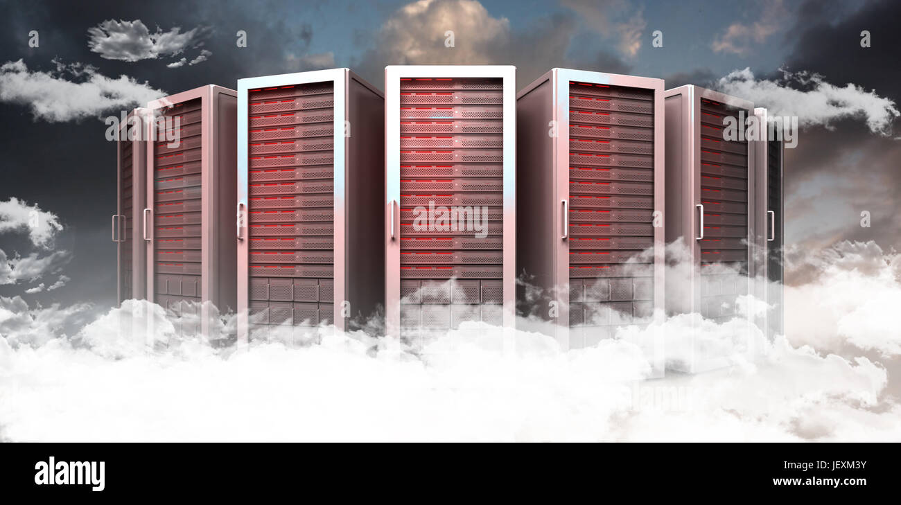 Composite image of server towers Stock Photo - Alamy