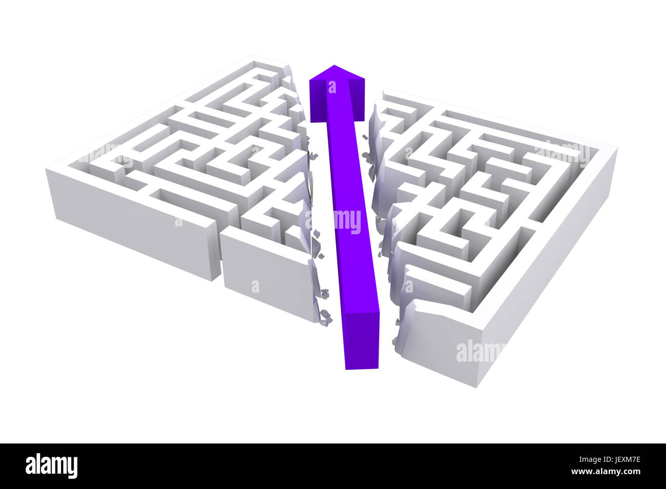 Composite image of arrow through maze Stock Photo - Alamy