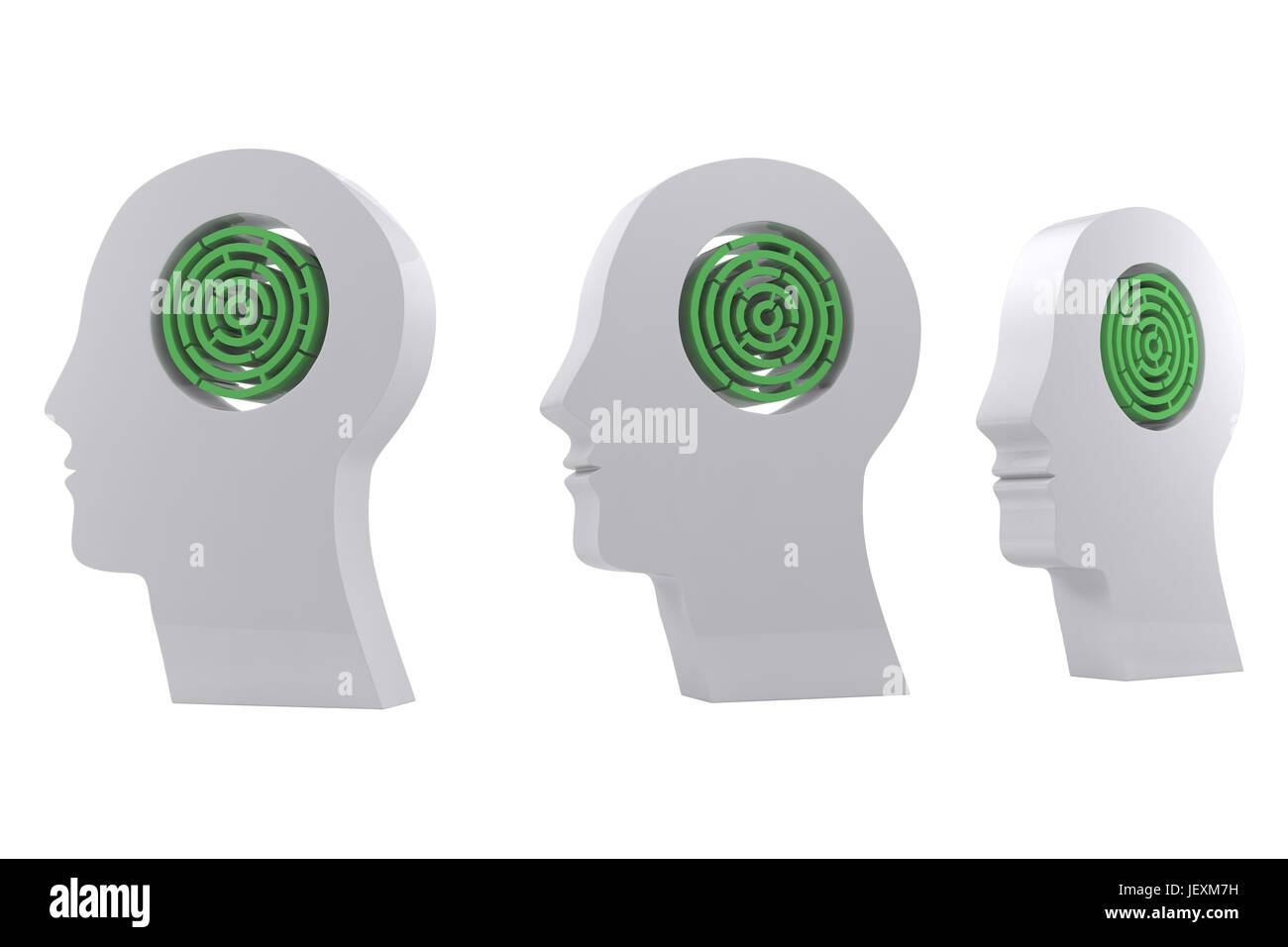 Composite image of maze brain in head Stock Photo - Alamy