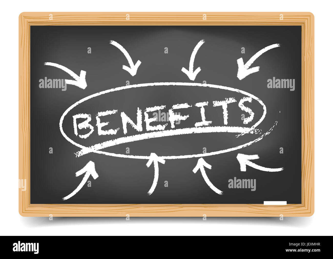 Blackboard Benefits Focus Stock Photo - Alamy