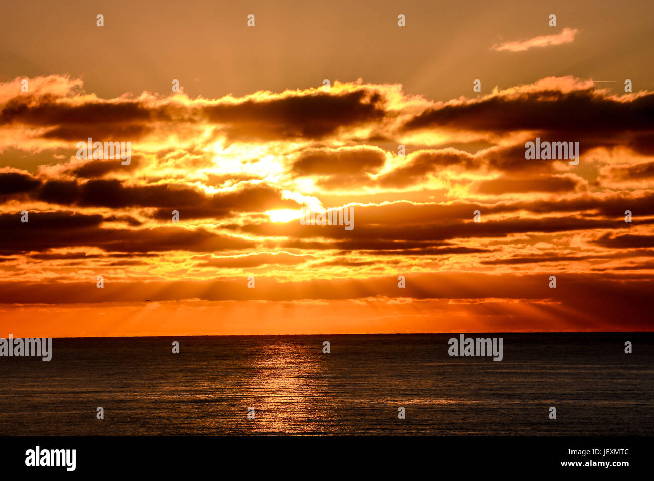 Beautiful Colored Sunset Stock Photo - Alamy
