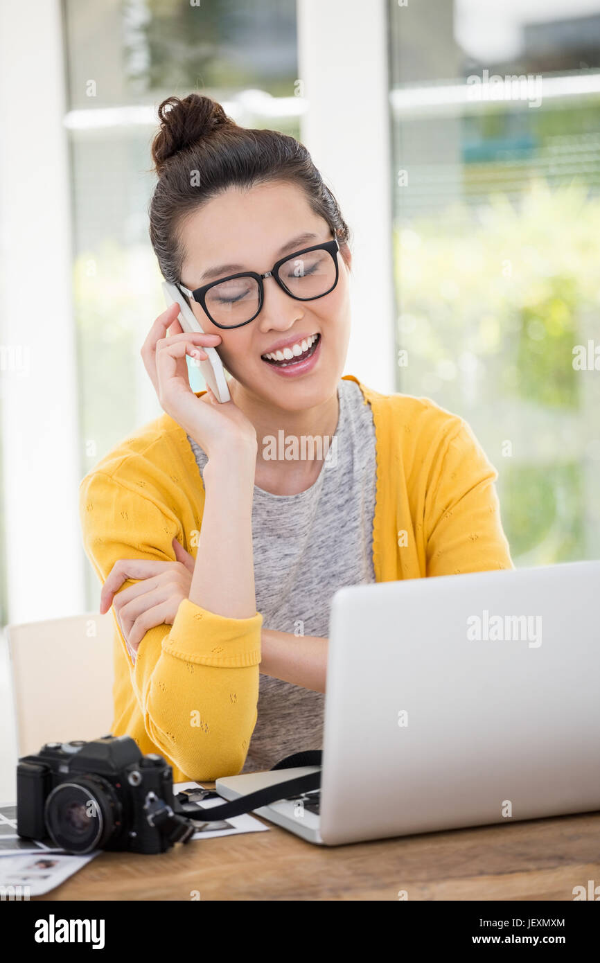 Hipster making a phone call Stock Photo - Alamy