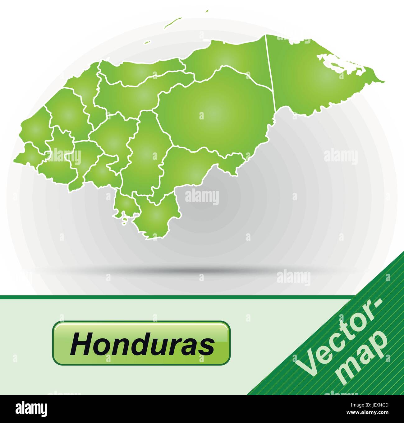 border map of honduras with borders in green Stock Vector Image & Art ...