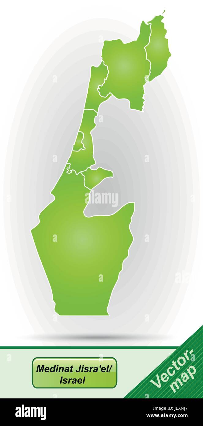 boundary map of israel with borders in green Stock Vector Image & Art ...