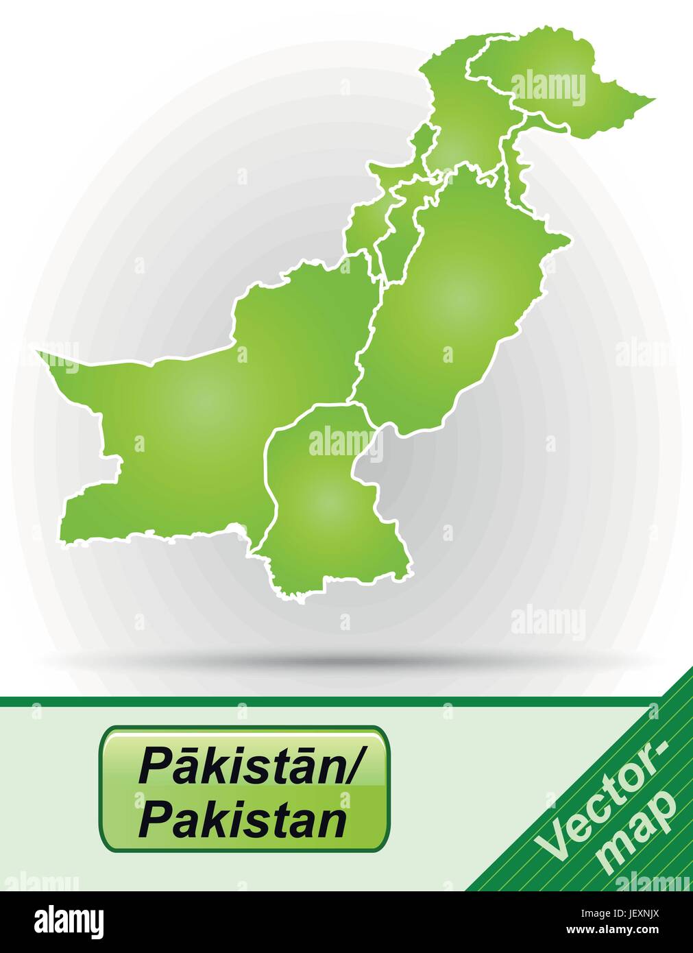 border map of pakistan with borders in green Stock Vector Image & Art ...