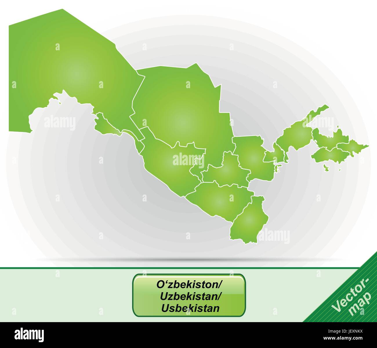 border map of uzbekistan with borders in green Stock Vector Image & Art ...
