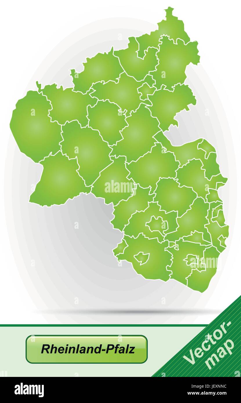 border map of rhineland-palatinate with borders in green Stock Vector ...