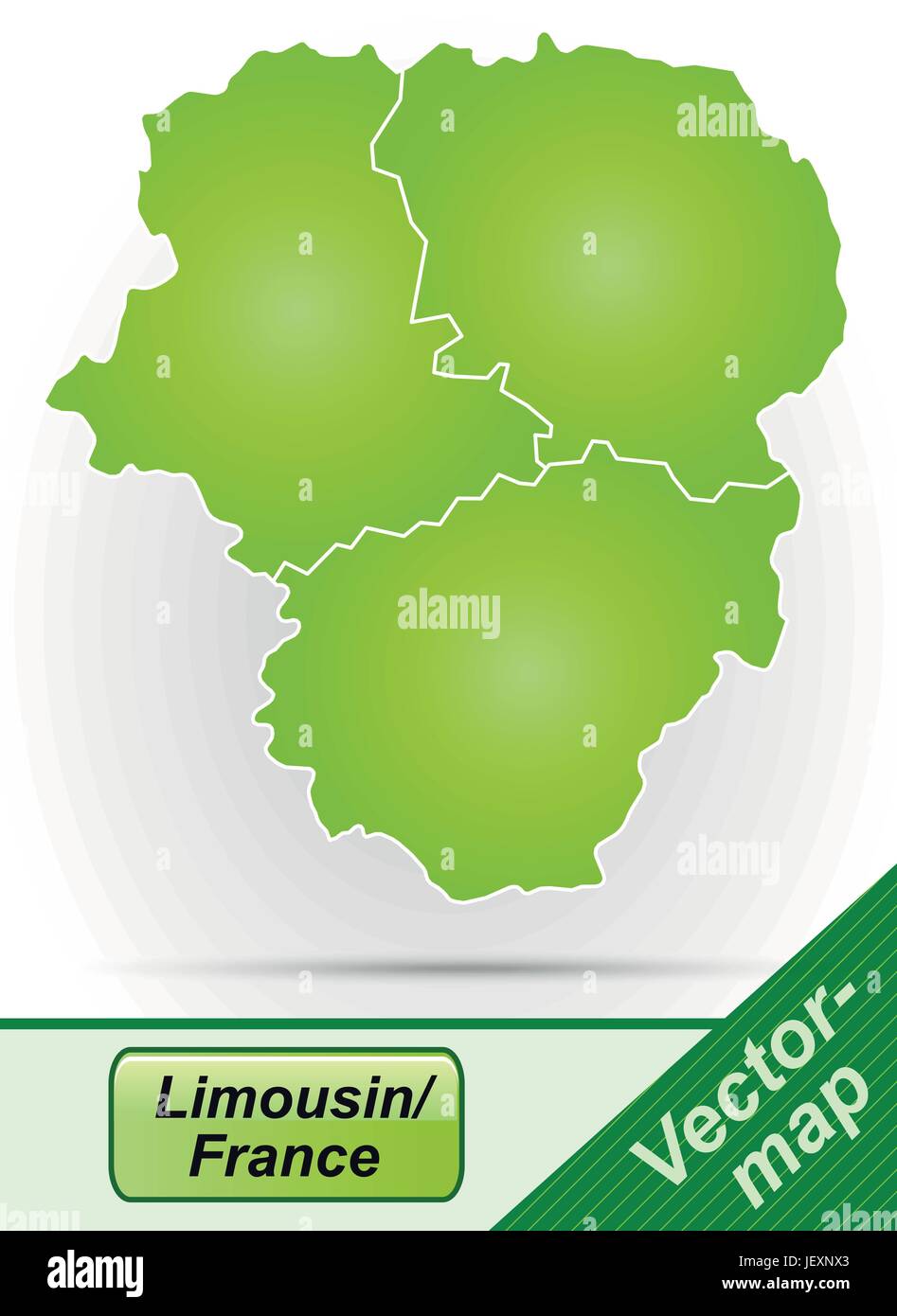 border map of limousin with borders in green Stock Vector Image & Art ...