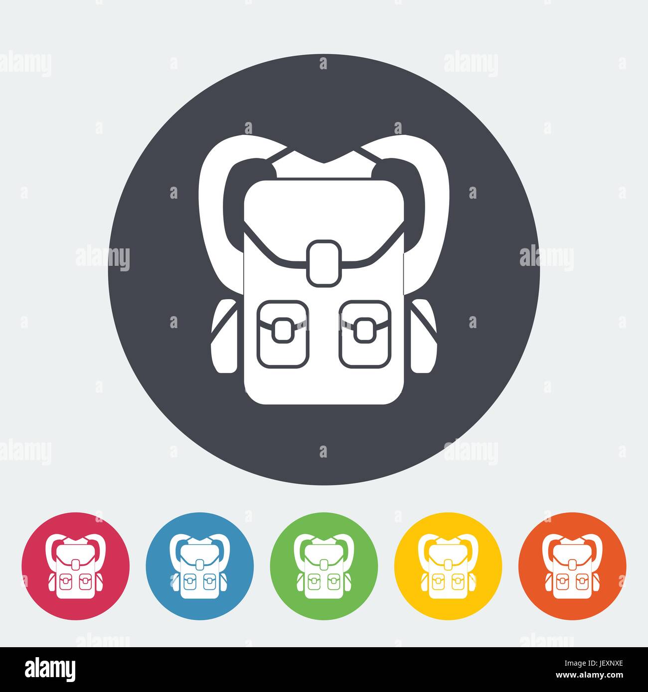 Rucksack. Single flat icon on the circle. Vector illustration Stock ...