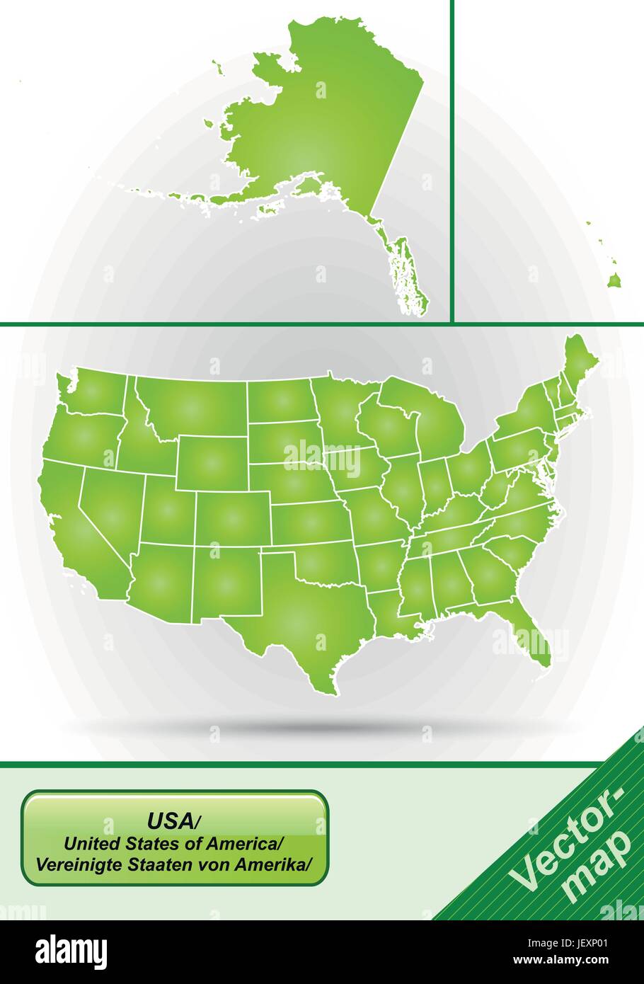 boundary map of usa with borders in green Stock Vector Image & Art - Alamy