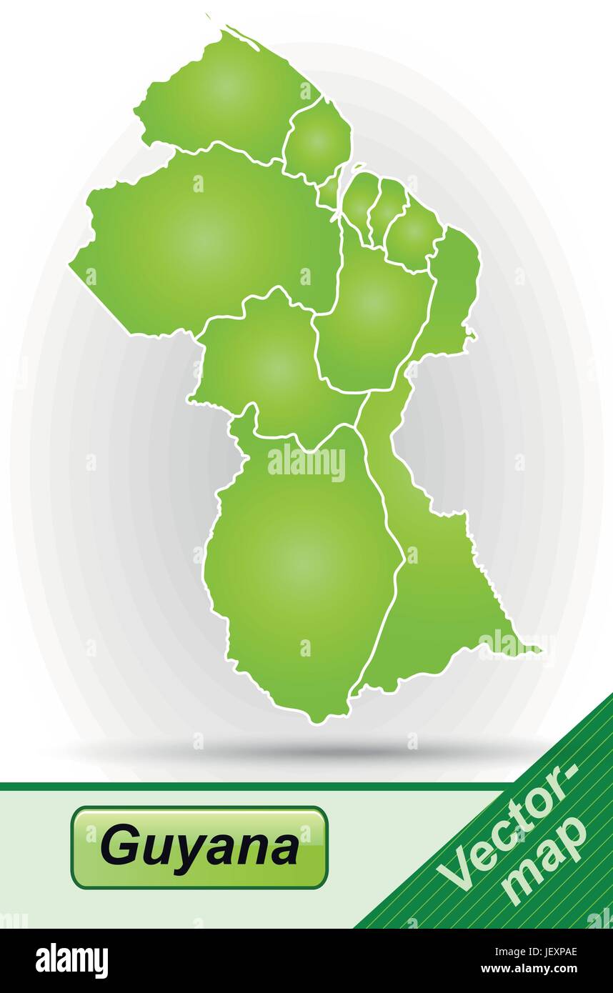 border map of guyana with borders in green Stock Vector Image & Art - Alamy