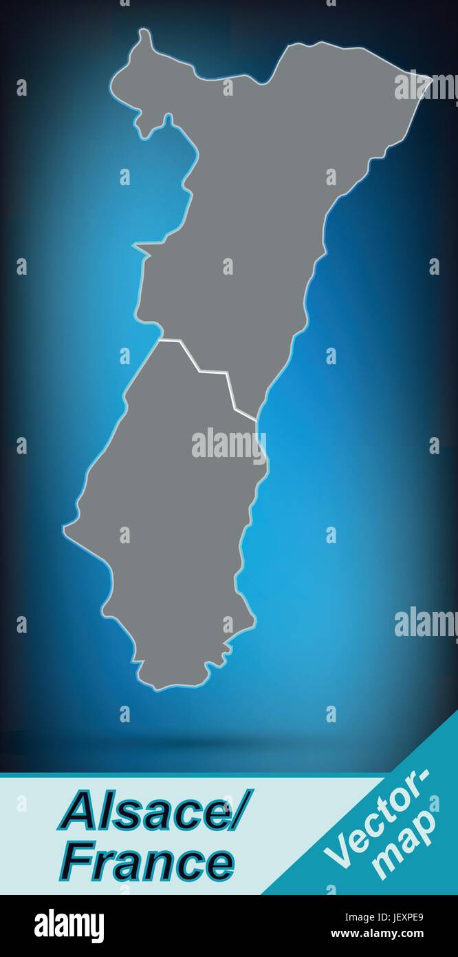 border map of alsace with borders in bright gray Stock Vector Image ...