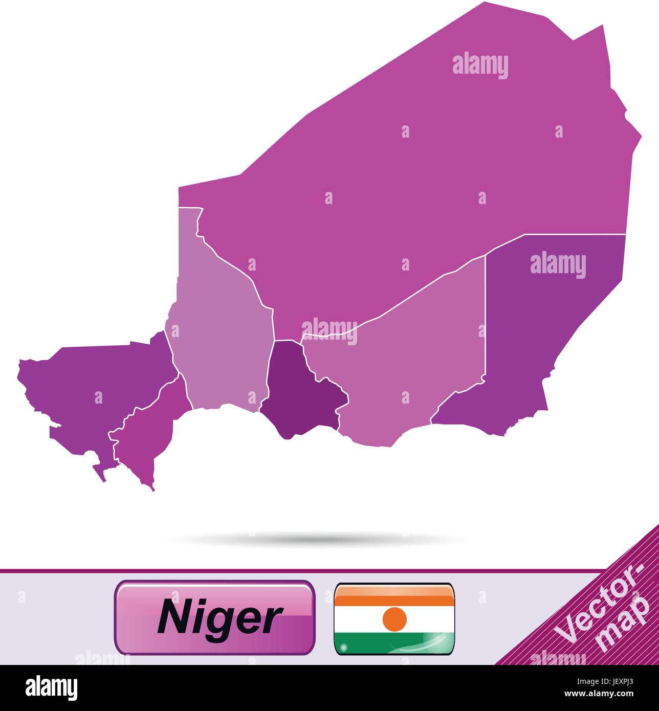 border map of niger with borders in violet Stock Vector Image & Art - Alamy
