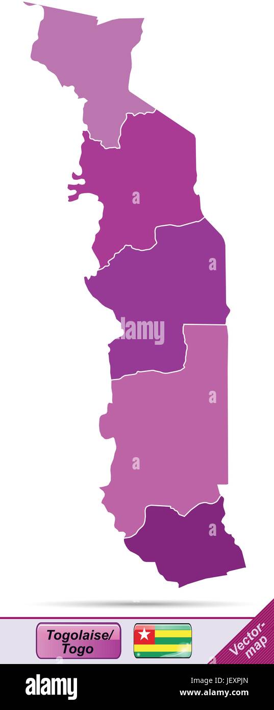 border map of togo with borders in violet Stock Vector Image & Art - Alamy