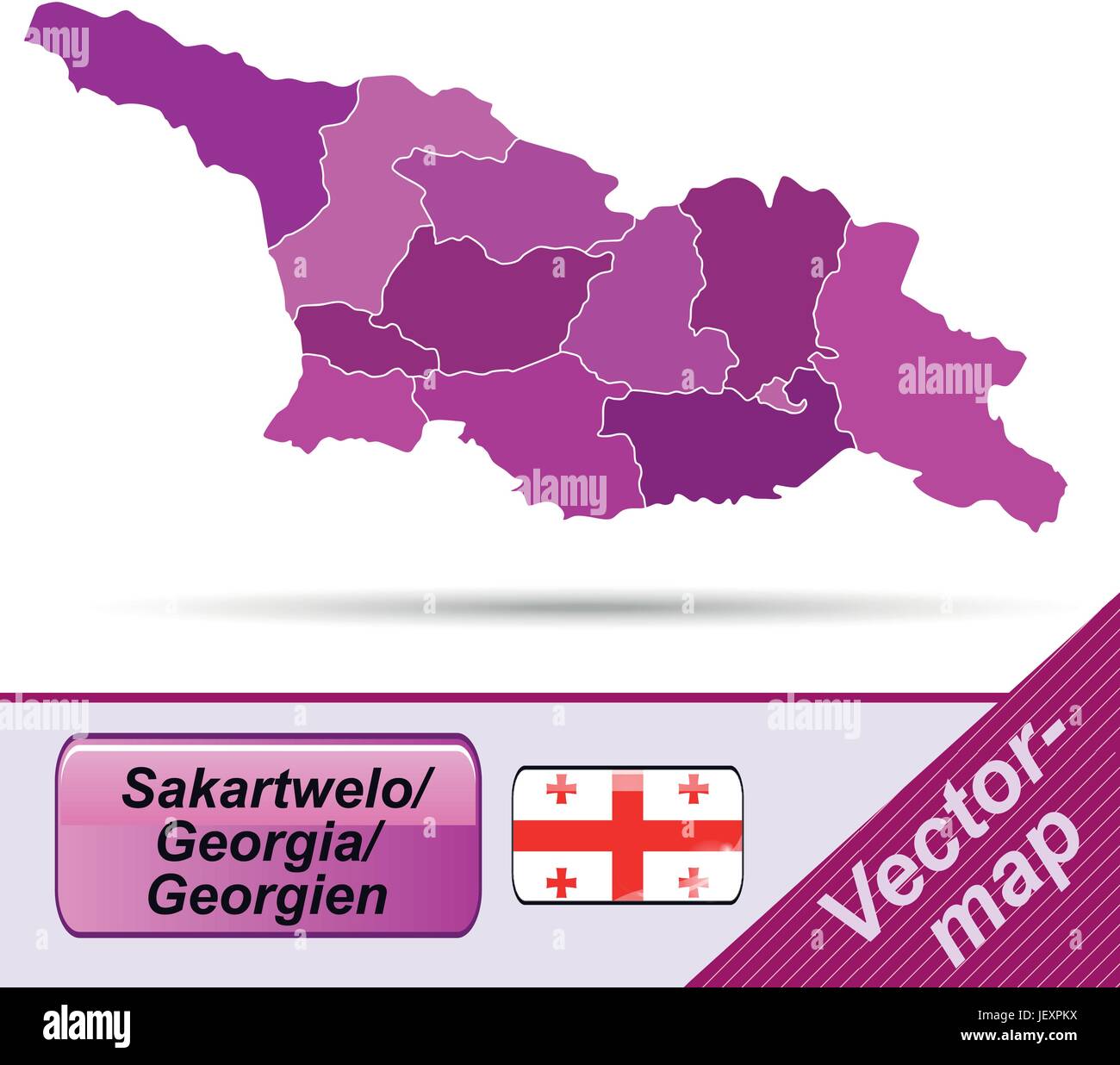 border map of georgia with borders in violet Stock Vector Image & Art ...