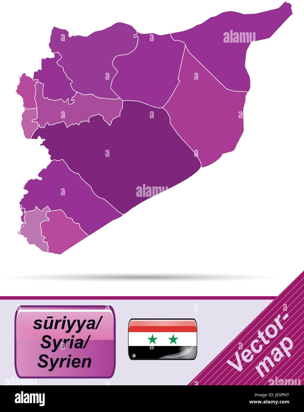 boundary map of syria with borders in violet Stock Vector Image & Art ...