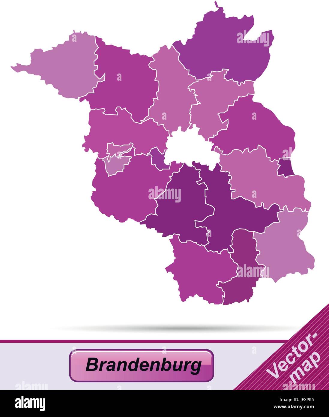 border map of brandenburg with borders in violet Stock Vector Image ...