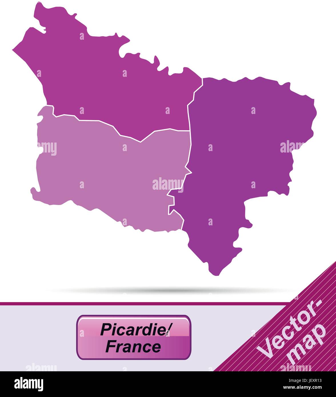 boundary map of picardie with limits in violet Stock Vector Image & Art ...