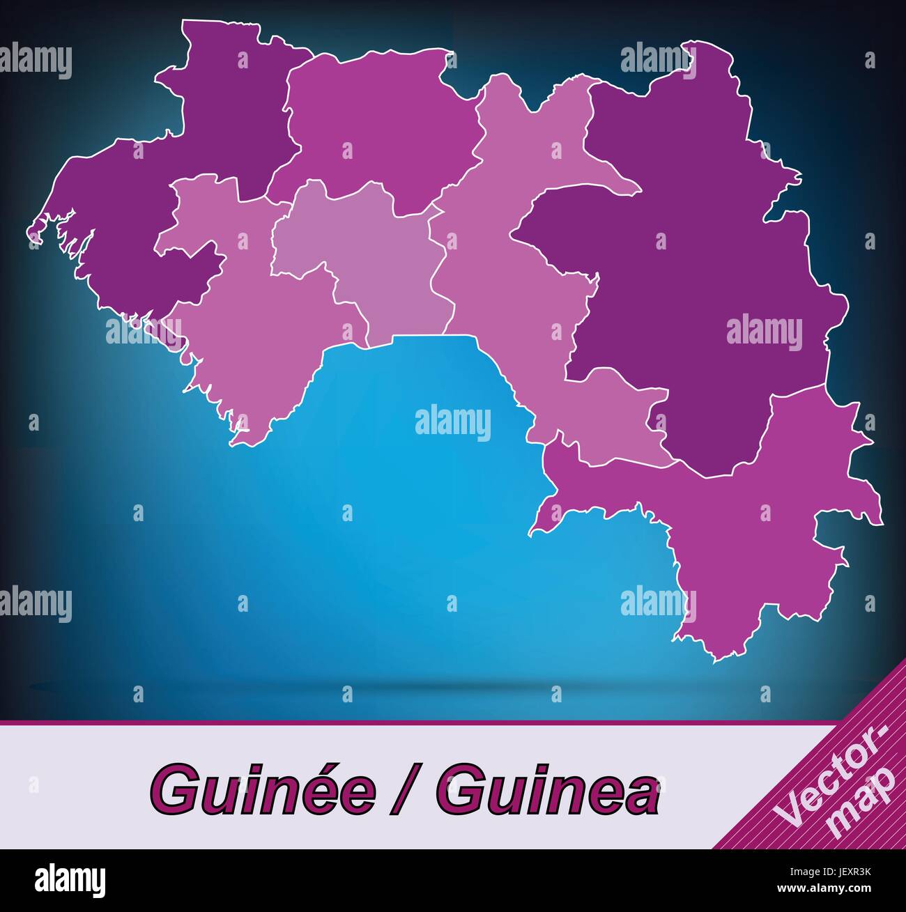boundary map of guinea with borders in violet Stock Vector Image & Art ...