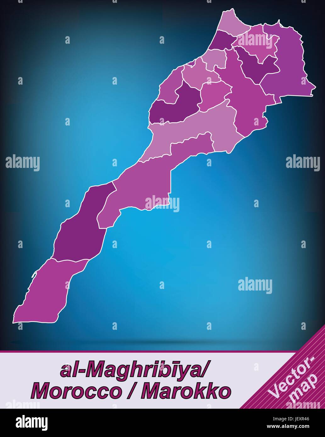 border map of morocco with borders in violet Stock Vector Image & Art ...