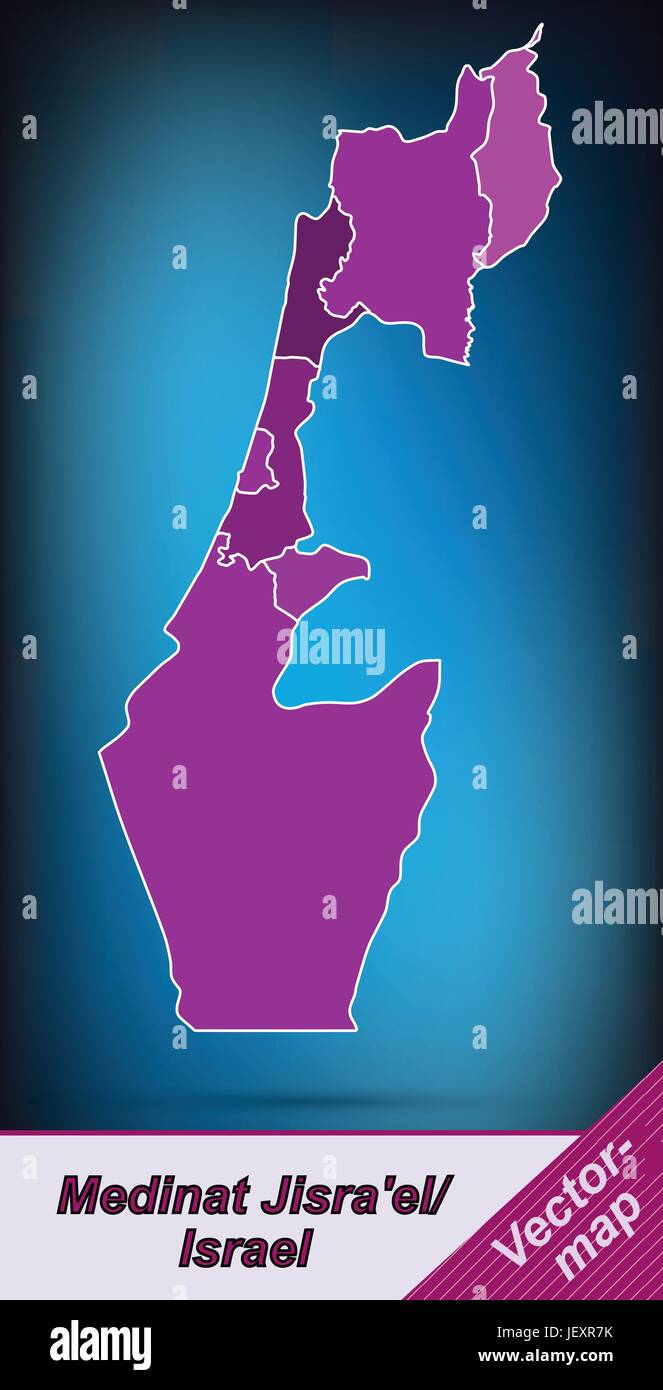 boundary map of israel with borders in violet Stock Vector Image & Art ...