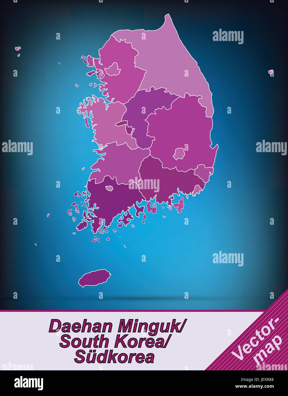 Map of south korea hi-res stock photography and images - Alamy