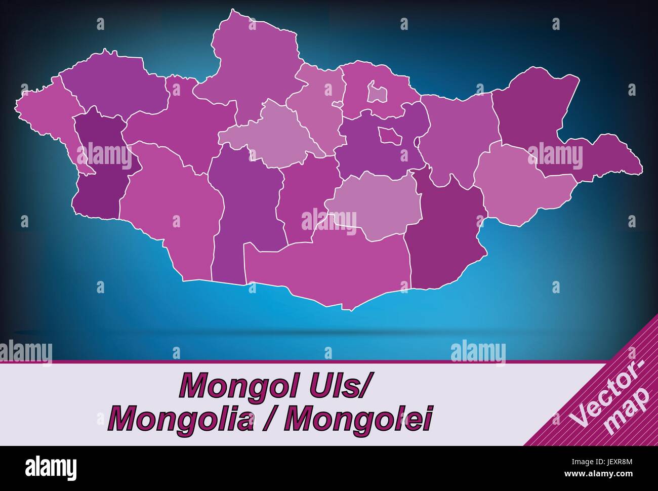 border map of mongolia with limits in violet Stock Vector Image & Art ...