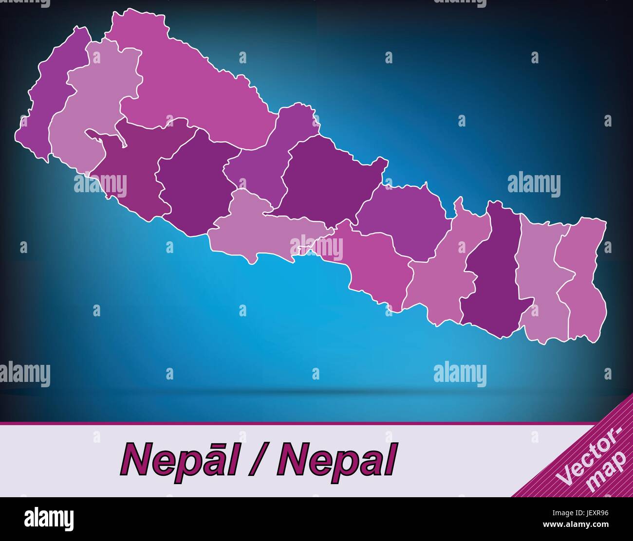 boundary map of nepal with borders in violet Stock Vector Image & Art ...