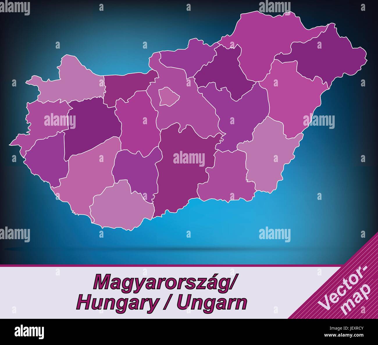 boundary map of hungary with borders in violet Stock Vector Image & Art ...