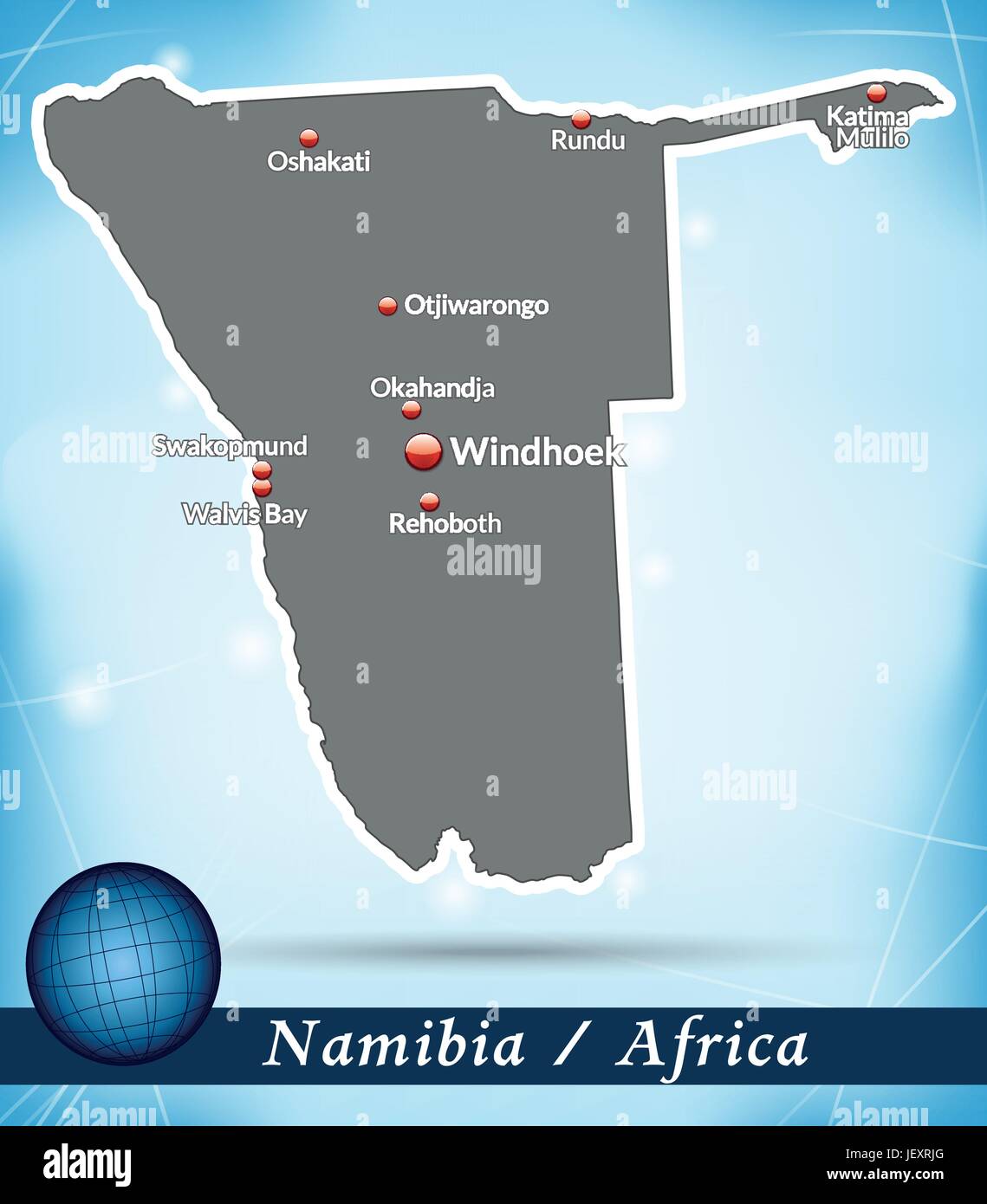 island map of namibia abstract background in blue Stock Vector Image ...