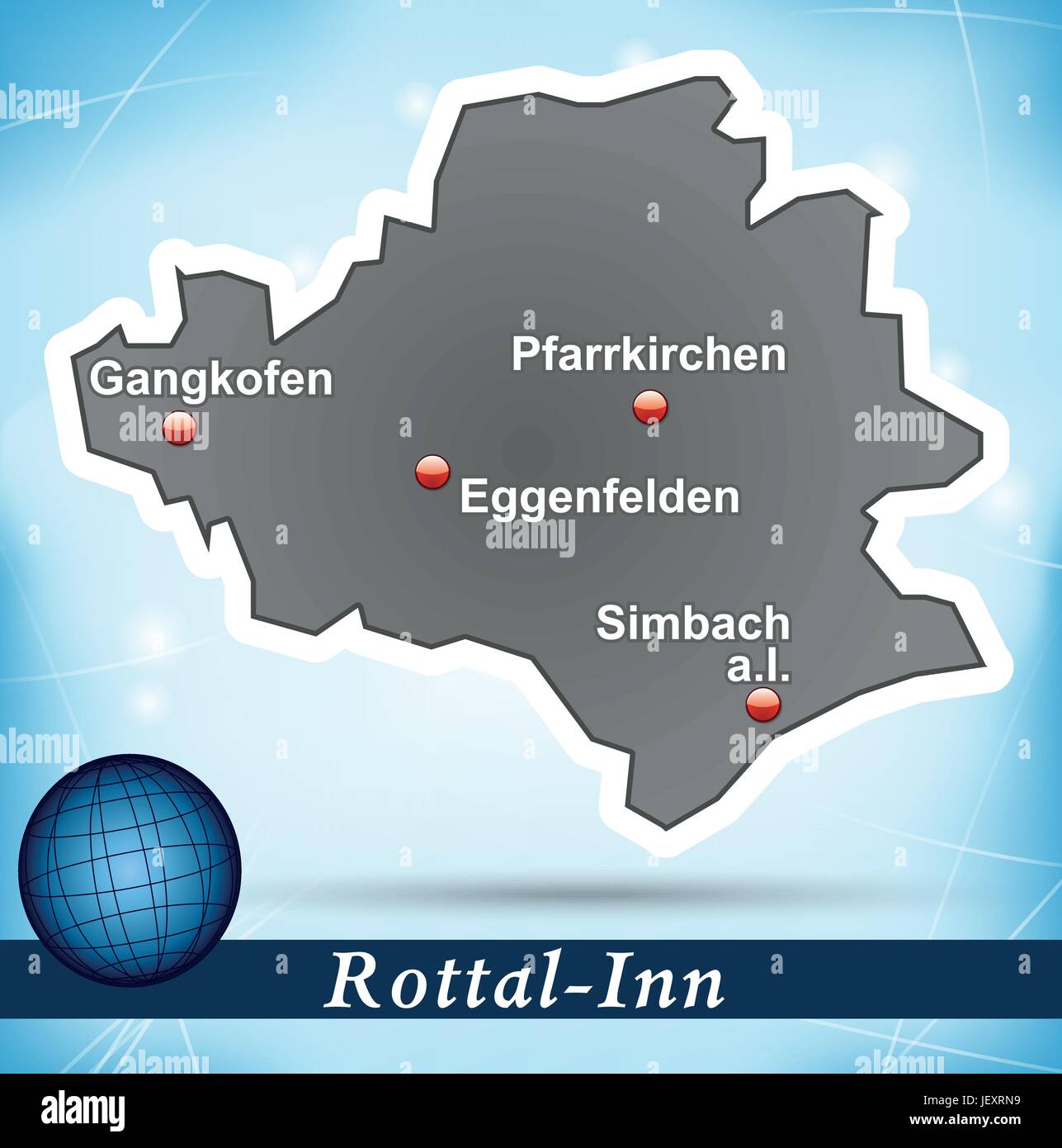 island map of rottal-inn in blue abstract background Stock Vector Image ...