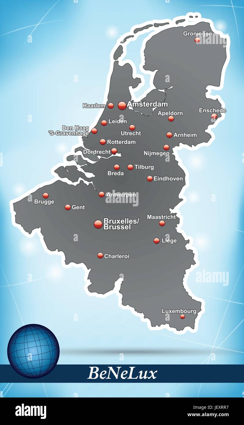 island map of benelux countries abstract background in blue Stock Vector Image & Art - Alamy