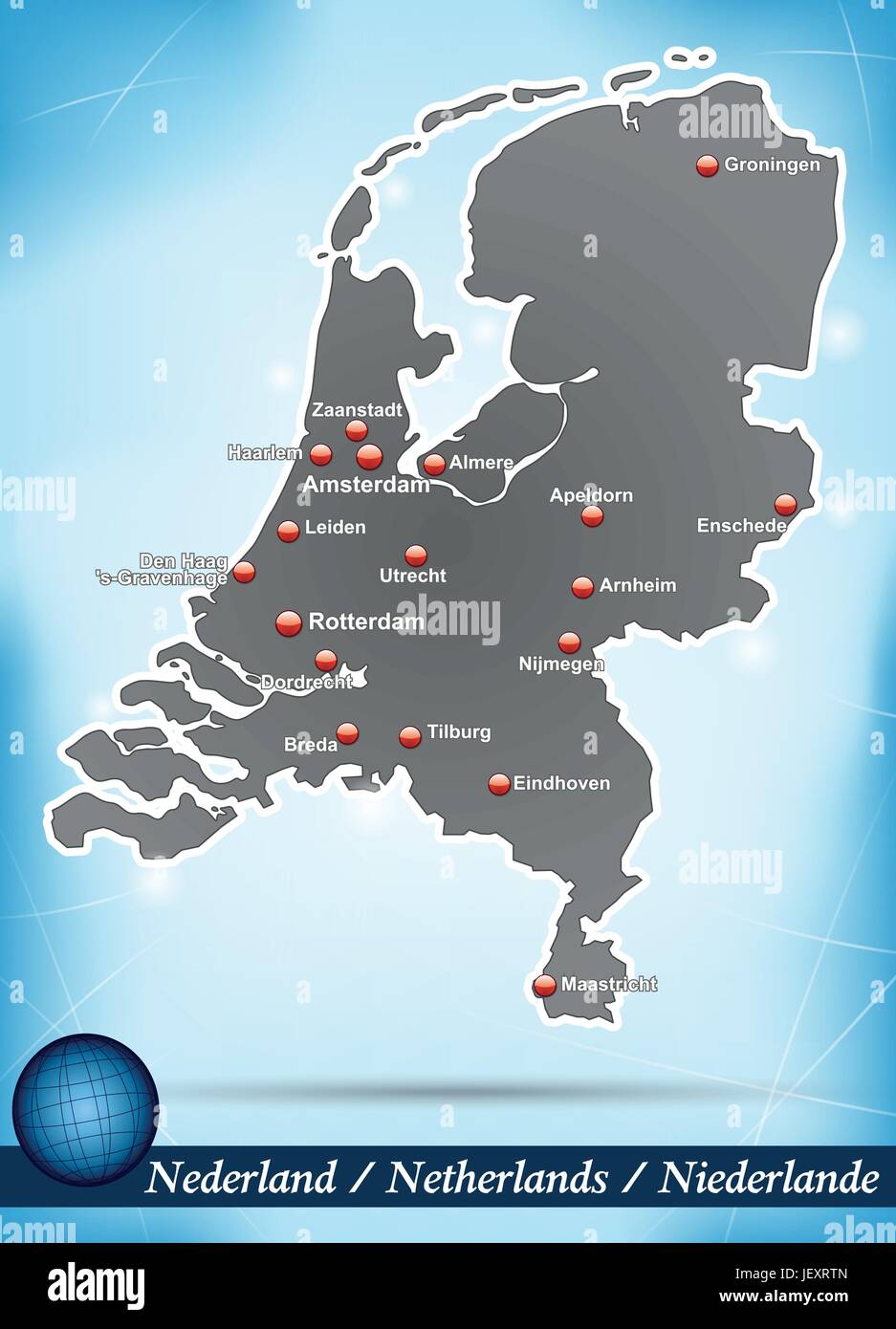 island map of netherlands abstract background in blue Stock Vector ...