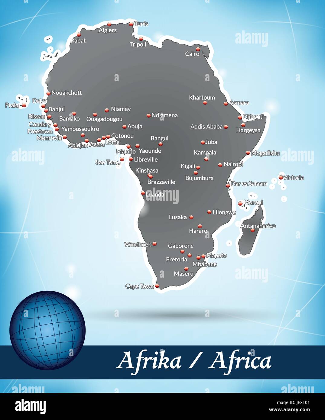 Africa island map hi-res stock photography and images - Alamy