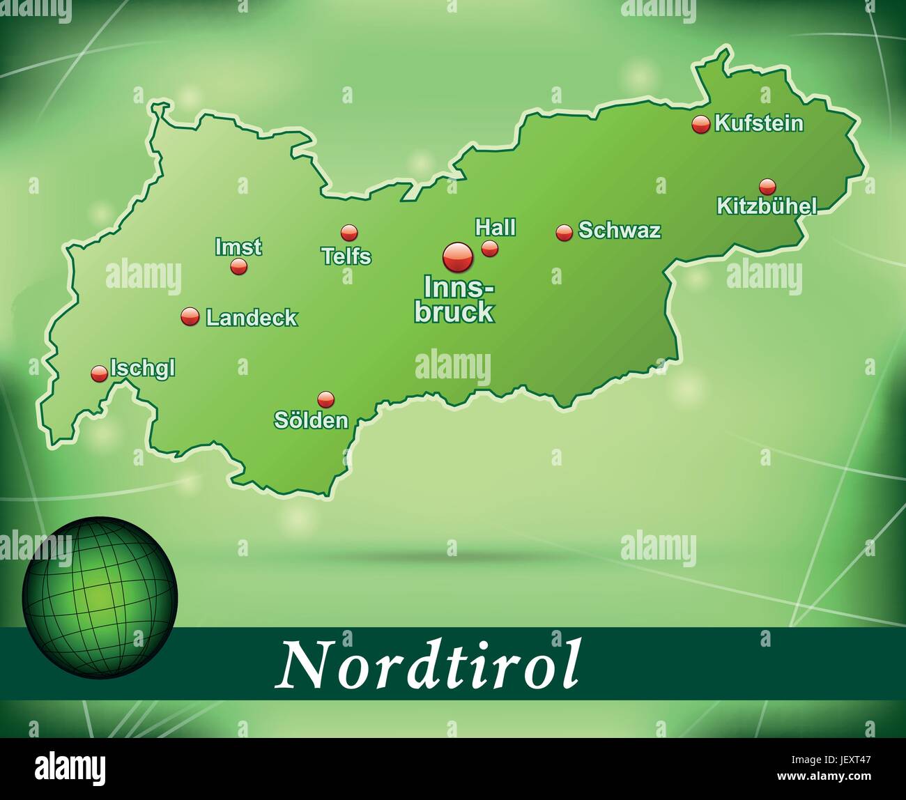 island map of tirol abstract background in green Stock Vector Image ...