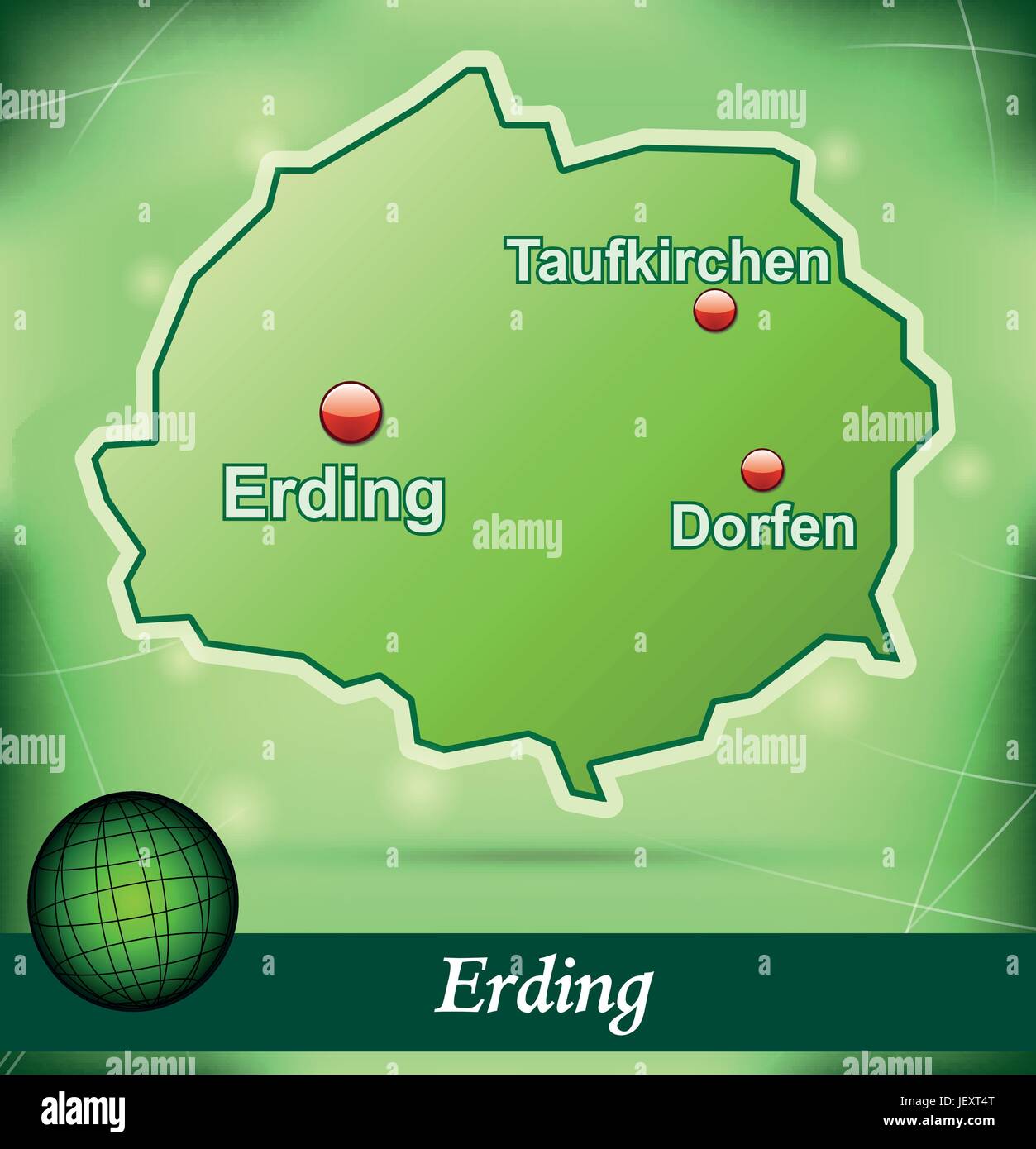 island map of erding abstract background in green Stock Vector Image ...