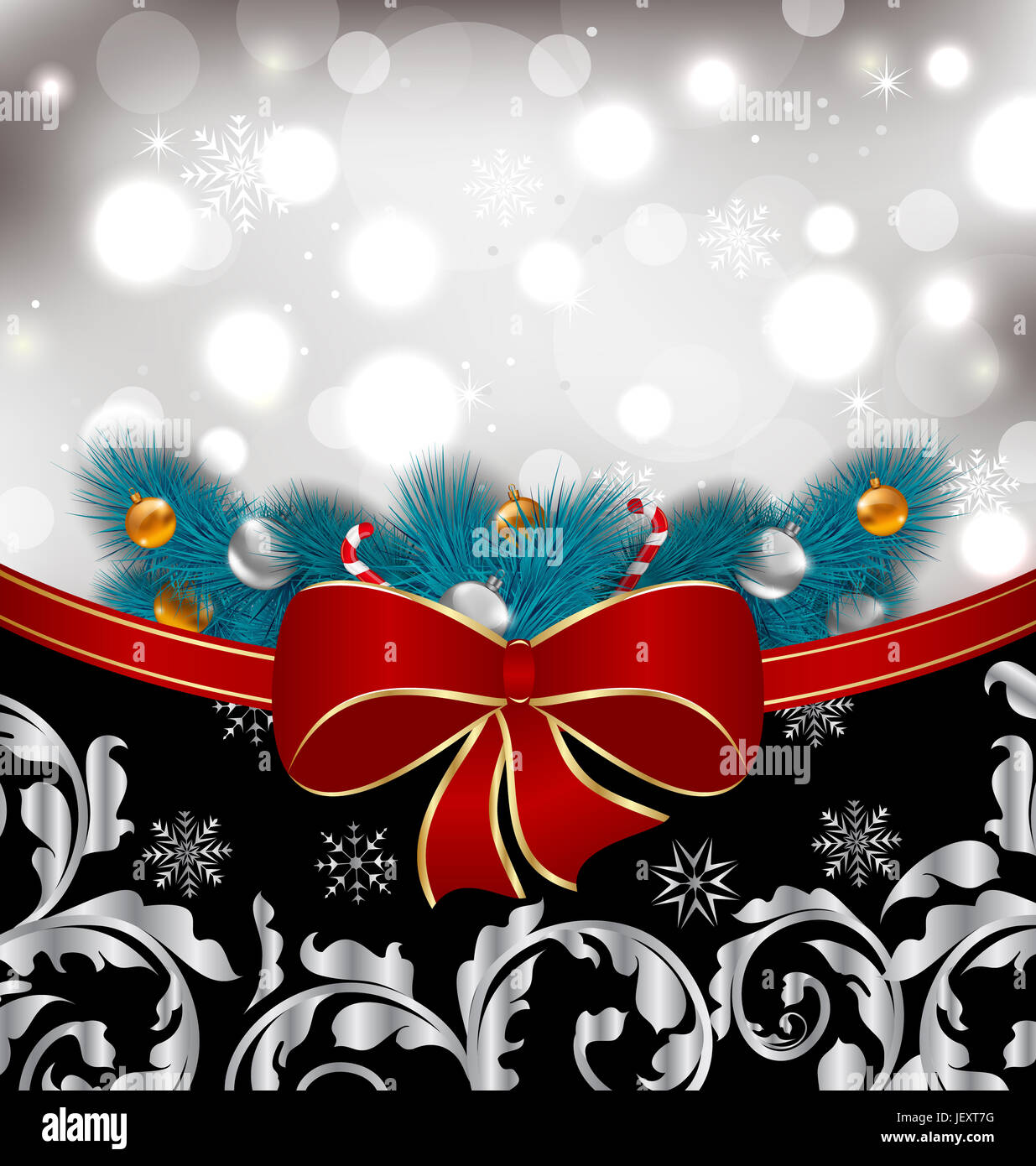 Illustration Christmas traditional background with decoration Stock ...