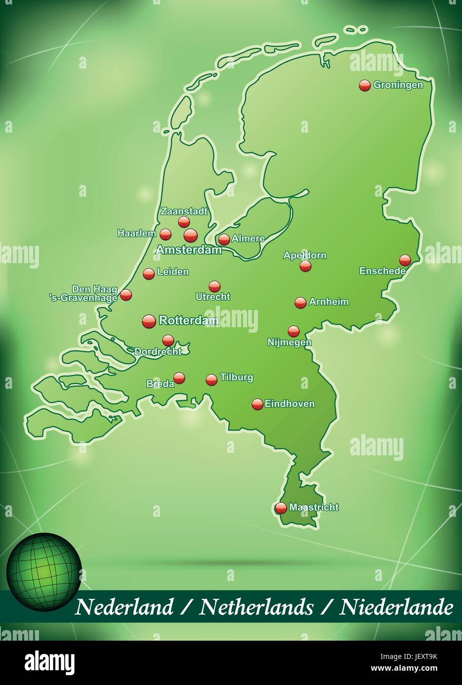 island map of netherlands abstract background in green Stock Vector ...