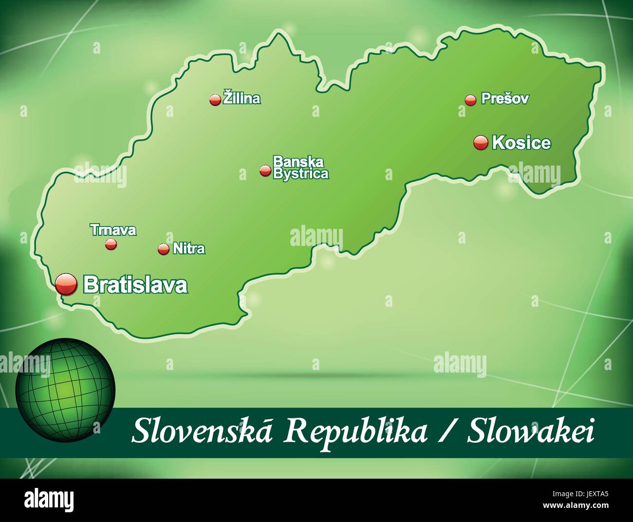 island map of slovakia abstract background in green Stock Vector Image ...