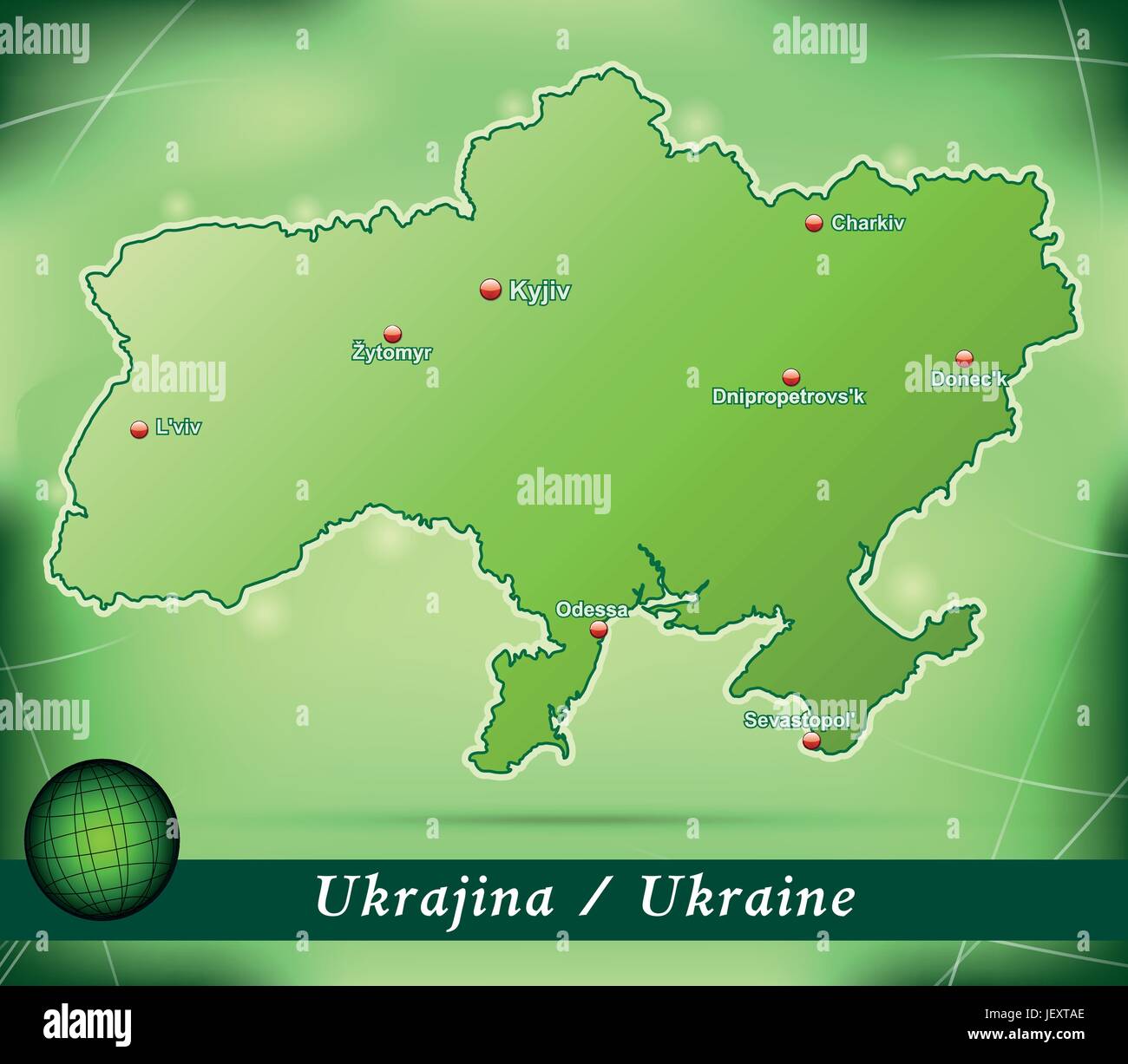 island map of ukraine abstract background in green Stock Vector Image ...