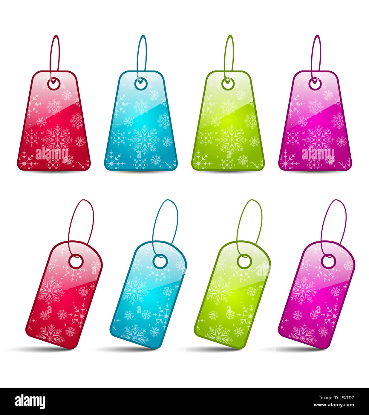 Illustration set multicolored tags isolated on white background Stock ...