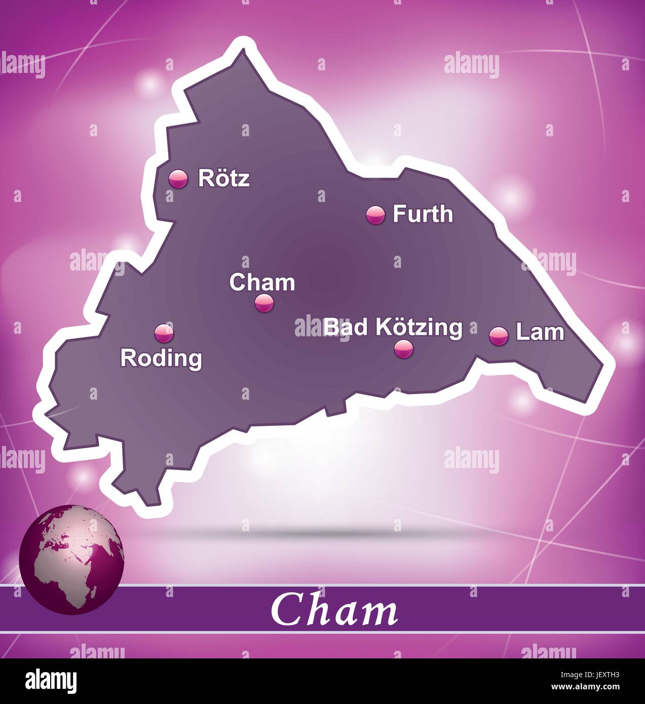 island map of cham abstract background in purple Stock Vector Image ...
