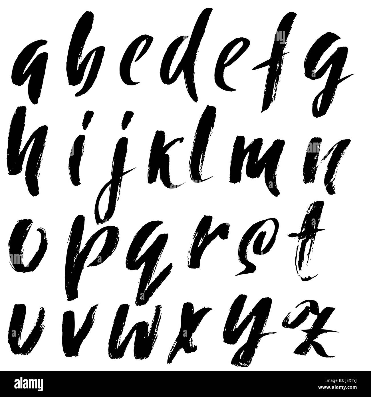 Hand drawn elegant calligraphy font. Modern brush lettering. Grunge ...