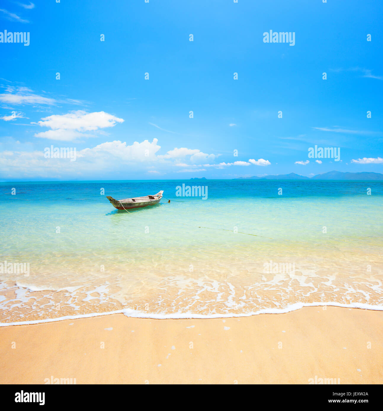Beautiful seascape with boat hi-res stock photography and images - Alamy