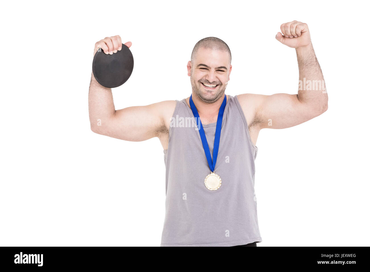 Portrait of athlete winning gold medal Stock Photo - Alamy