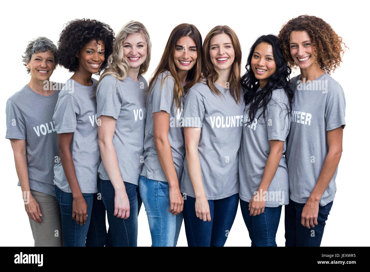 Portrait of happy volunteers Stock Photo - Alamy