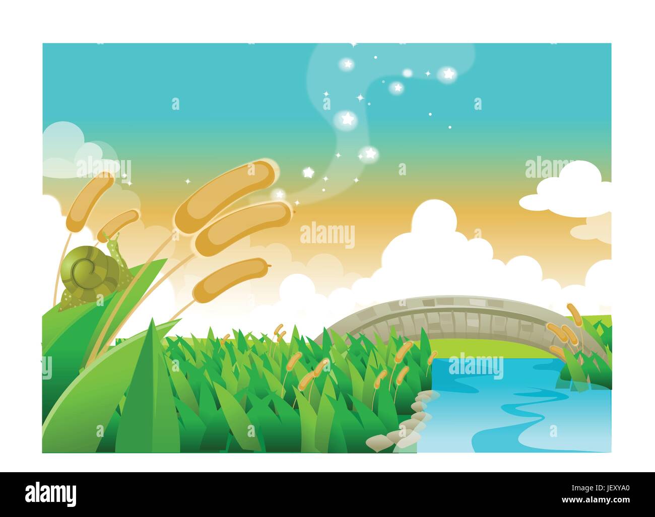 Green painted bridge Stock Vector Images - Alamy