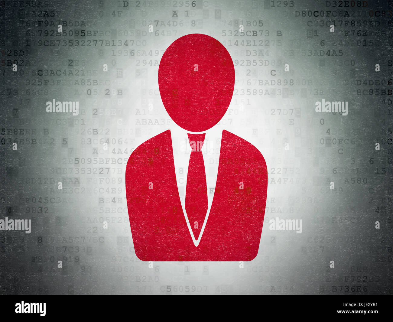 Marketing concept: Business Man on Digital Data Paper background Stock ...