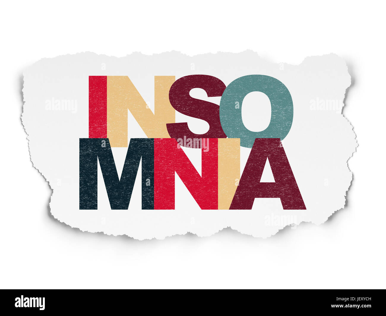 Medicine concept: Insomnia on Torn Paper background Stock Photo - Alamy