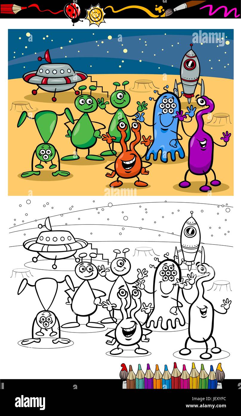 illustration, character, cartoon, martian, group, alien, laugh, laughs ...
